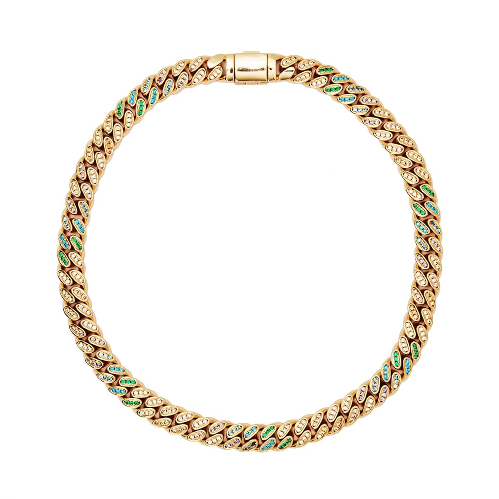 Colar Corrente Chain Rainbow Cravejado - Misha por Mica Rocha