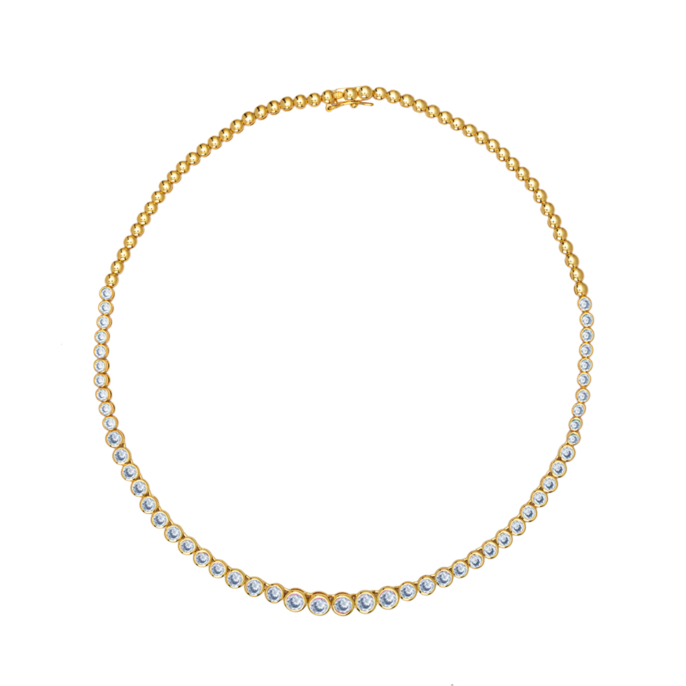 Colar Riviera Shine Azul Claro 38cm - Misha por Mica Rocha